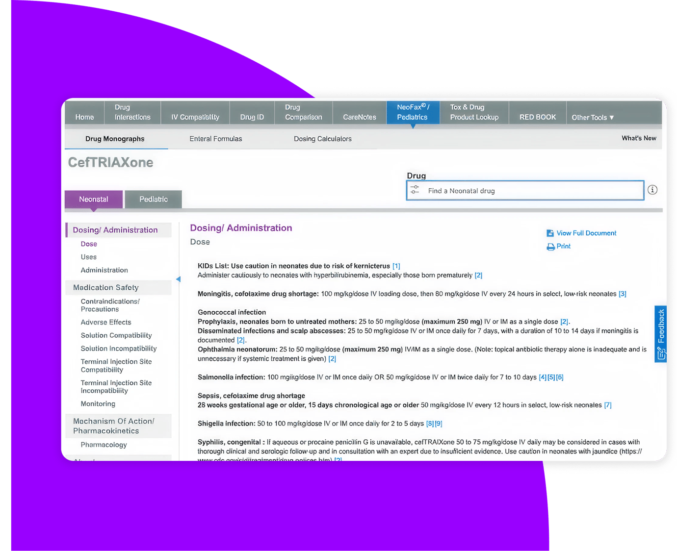 Micromedex | NeoFax and Pediatrics