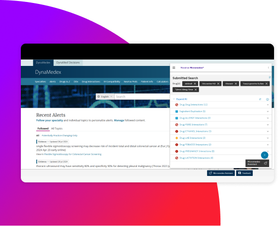 Drug disease database - DynaMedex with Micromedex
